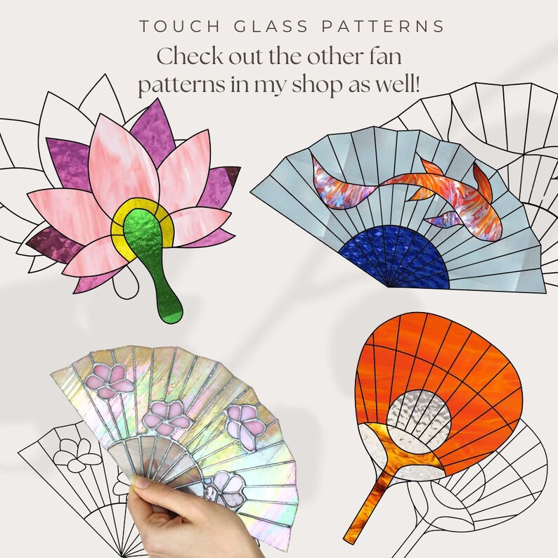 Koi Fish Fan Stained Glass Pattern, Fan Pattern, Digital Download, DIY ...