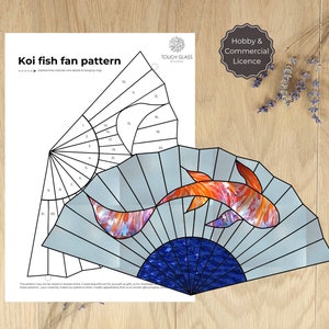 Koi Fish Fan Stained Glass Pattern, Fan Pattern, Digital Download, DIY ...