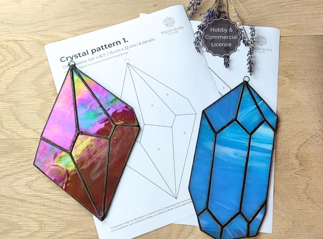 Crystal Bundle Stained Glass Pattern, Crystal Pattern, Digital Download ...