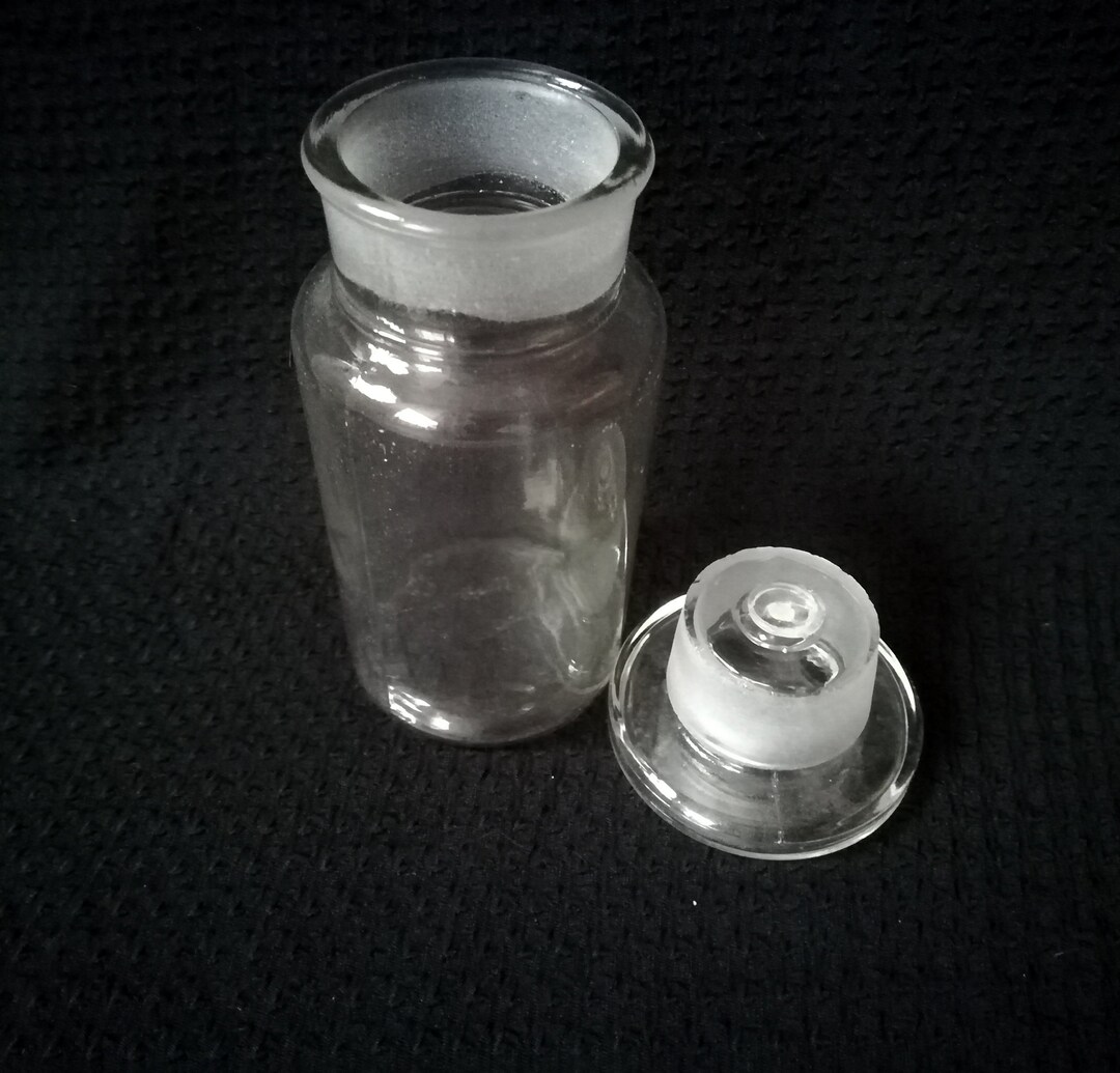 Vintage Scientific Bottle With Glass Lid, Retro Collectible Medicine ...