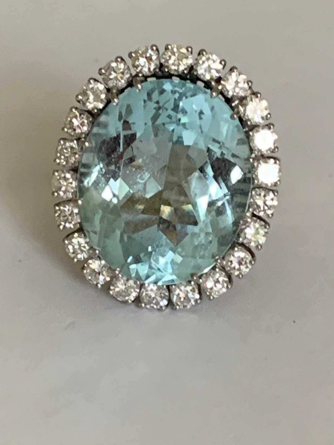 3351 Grey Gold Ring Aquamarine Diamonds - Etsy