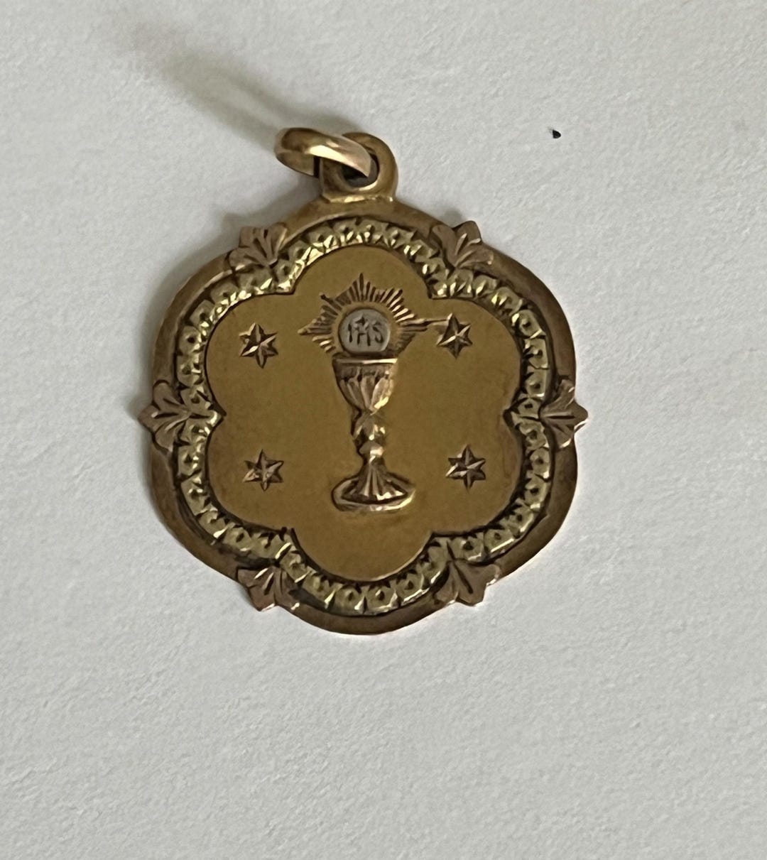 5556- Yellow Gold Religious Medal Pendant - Etsy