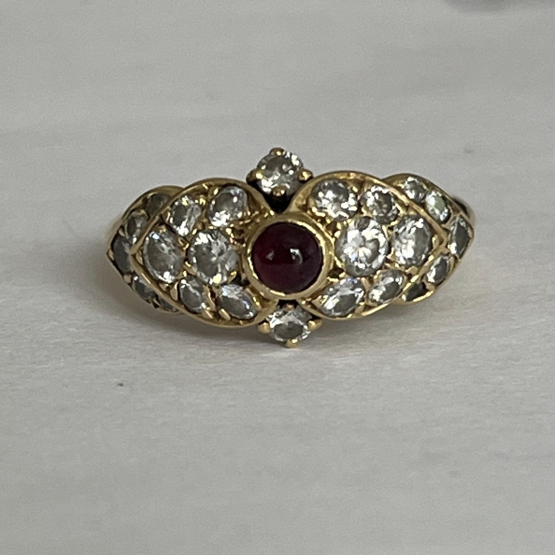 4540 Fred Ring Yellow Gold Ruby Diamonds - Etsy