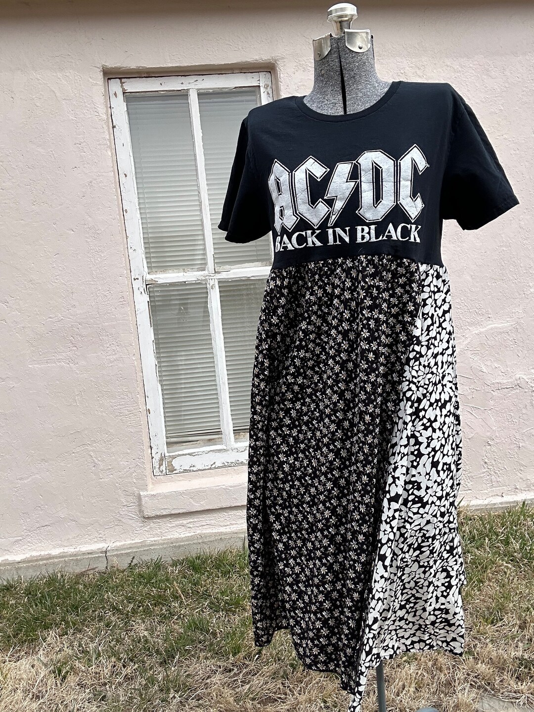 Upcycled Graphic T-shirt Side Slit Dress M AC/DC - Etsy