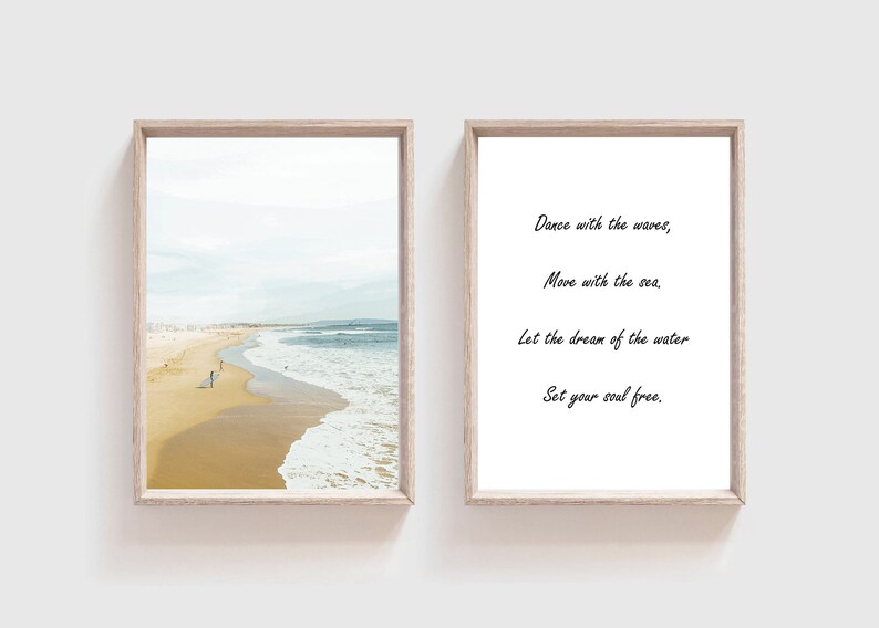 Ocean Waves Print Set Beach Print Set of 2 Sea Quotes - Etsy