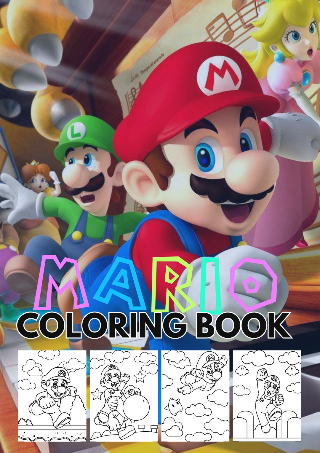 Mario Coloring Book for Kids 30 Pages - Etsy