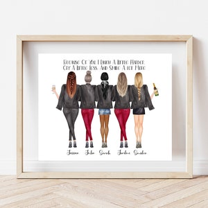 Up to 12 People Best Friend Print, Personalized Best Friend Picture ...