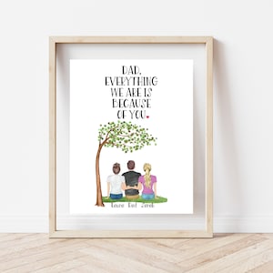 Father's Day Print, Everything We Are is Because of You, Personalized ...