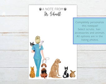 Personalized Veterinarian Notepads, Customized Vet Tech Gift ...