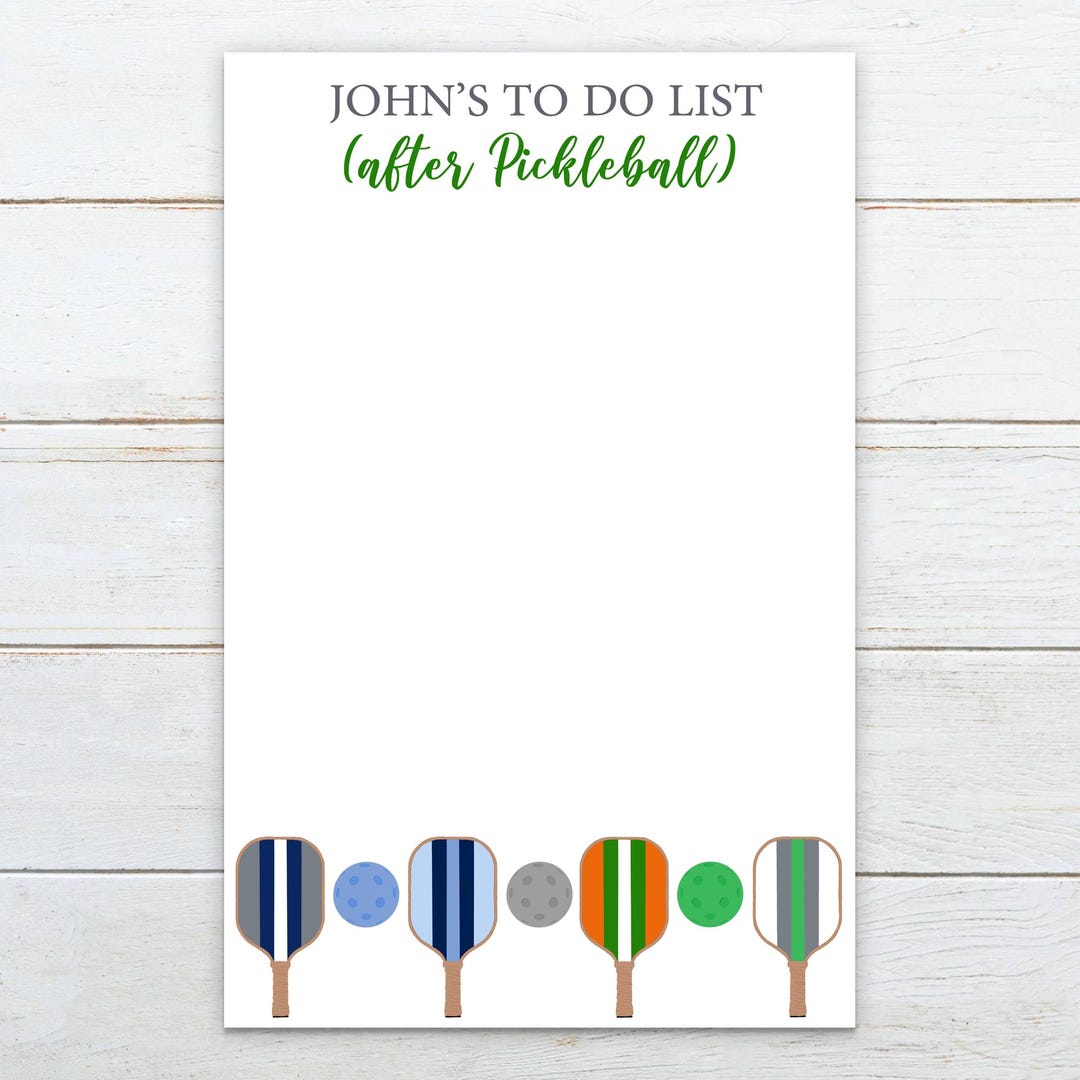 Personalized Pickleball Notepad, Pickleball League Gift, Pickleball ...