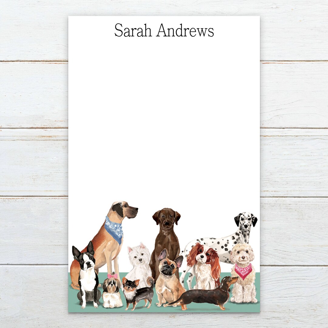 Personalized Dog Notepad, Dog Stationery, Gift for Dog Lover ...