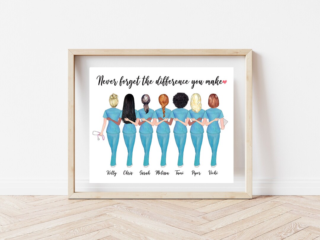 Personalized Nurse Print, Group of Nurses Print, Never Forget the ...