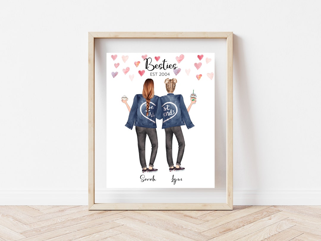 Besties Print, Best Friend Print, Personalized Best Friend Picture ...
