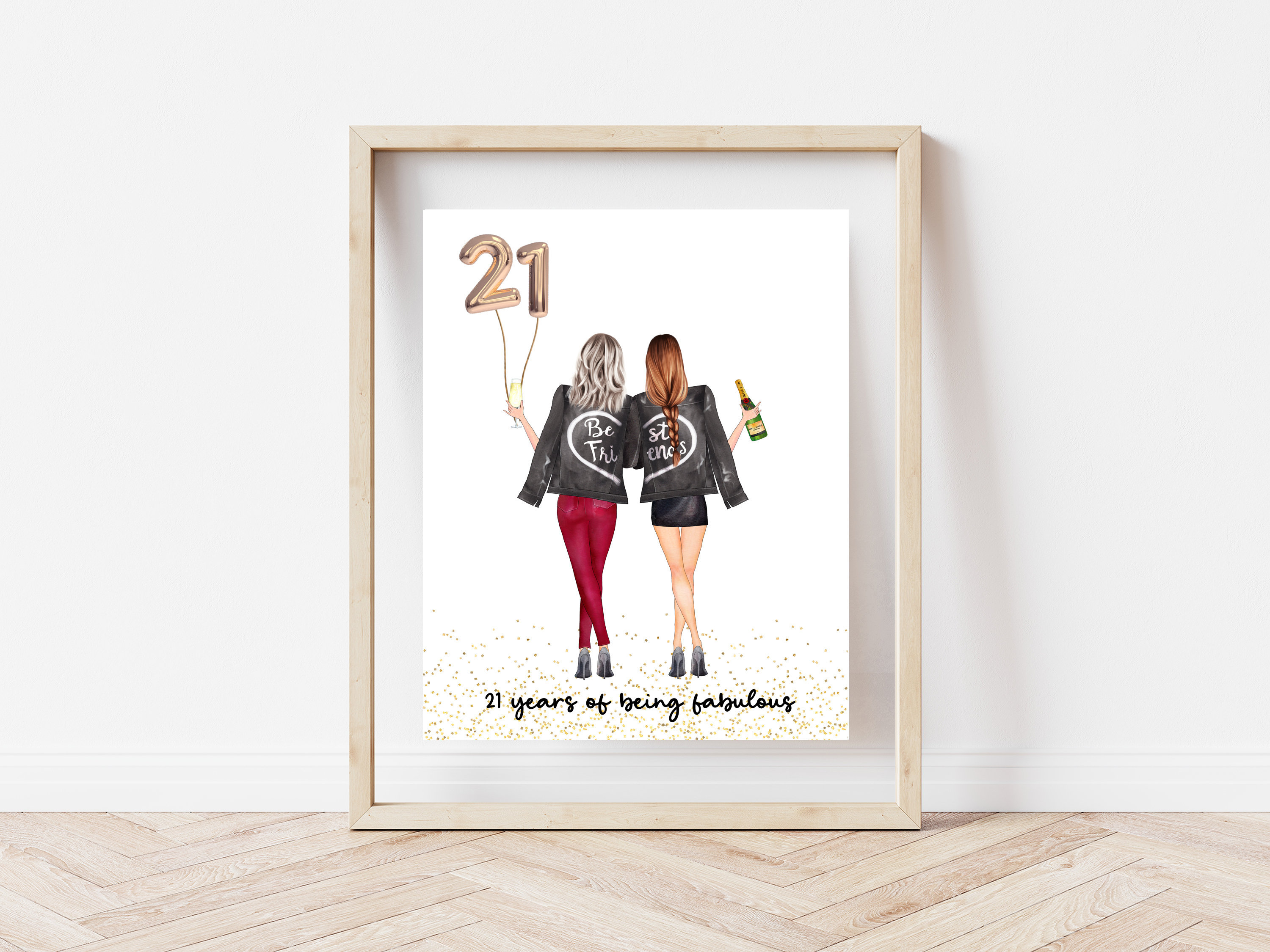 21 Years of Being Fabulous Birthday Print Best Friend Best - Etsy