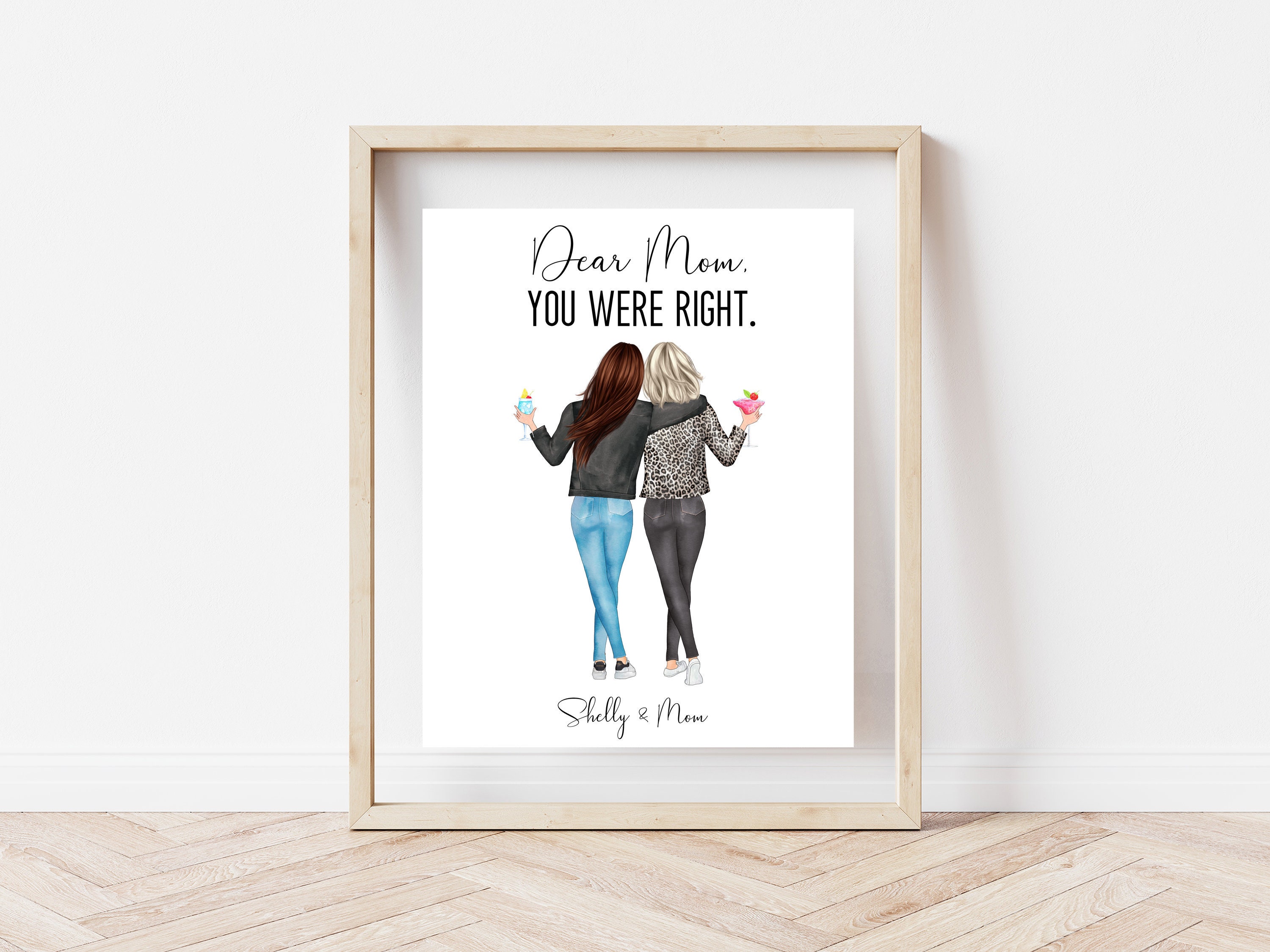 Dear Mom You Were Right Print, Mother and Daughter Print, Personalized ...