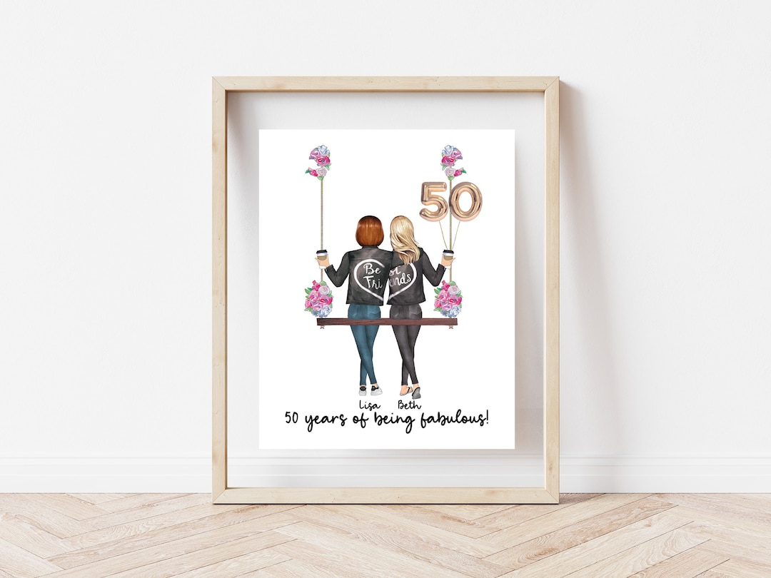 50th Birthday Best Friend, 50 Years of Being Fabulous, 50 Birthday Gift ...