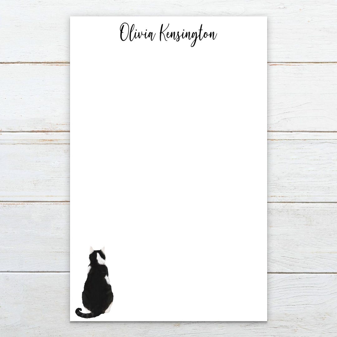 Gift for Domestic Cat Owner, Cat Notepad, Personalized Pet Notepad ...