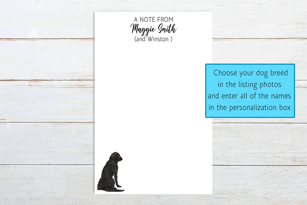 Gift for Black Lab Owner, Black Lab Notepad, Personalized Pet Notepad ...