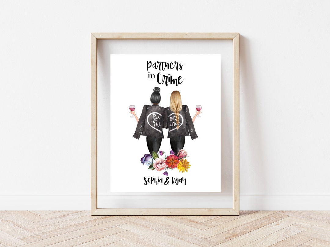 Partners in Crime, Best Friend Print, Personalized Best Friend Picture ...
