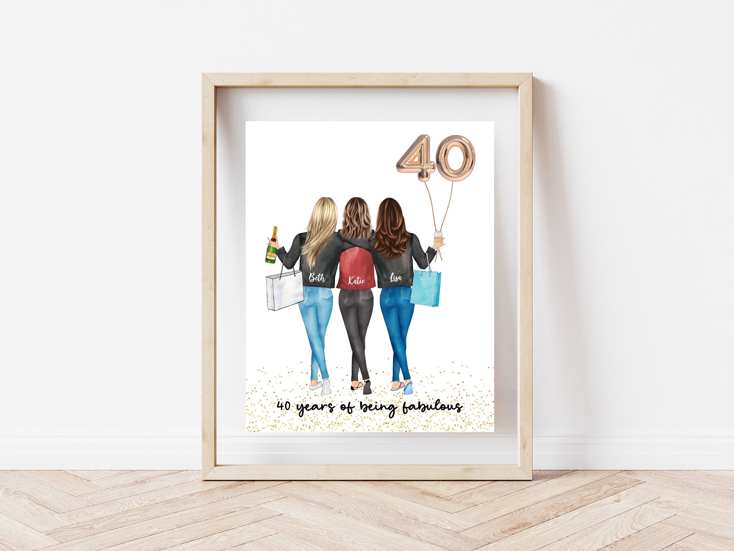 40th Birthday Best Friend, 40 Years of Being Fabulous, 40 Birthday Gift ...