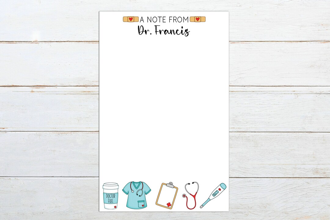 Doctor Notepad, Personalized Doctor Notepad, Doctor Appreciation ...
