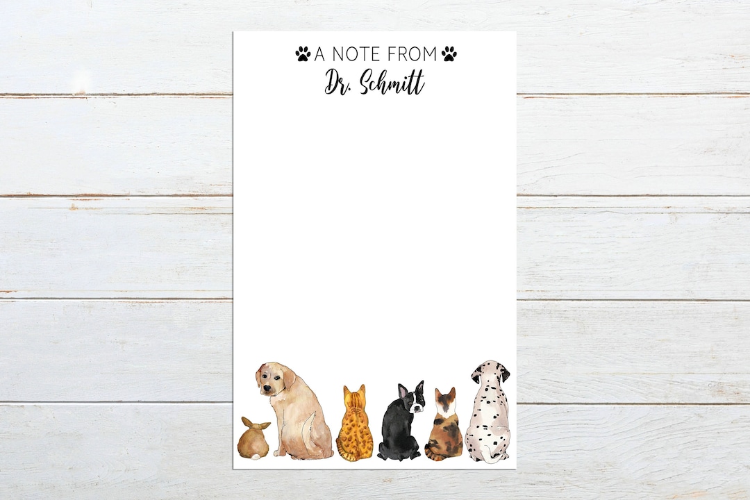 Personalized Veterinarian Notepad, Vet Tech Gift, Veterinarian Gift ...