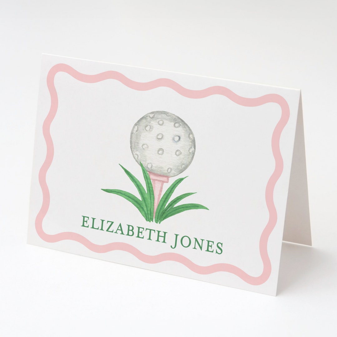 Personalized Folded Golf Note Cards With Monogram, Choice of Envelopes ...