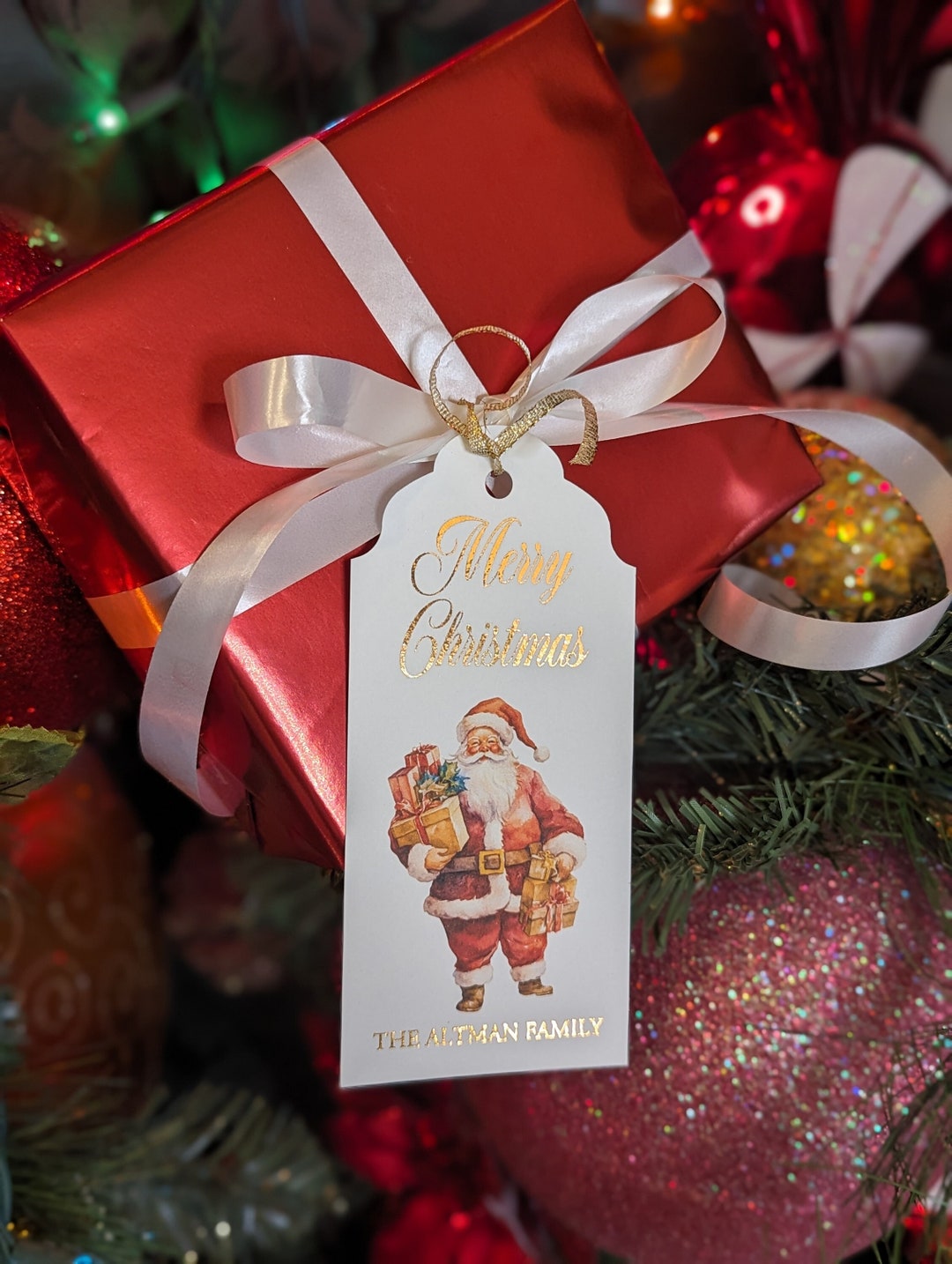 Personalized Santa Gift Tag, Personalized Christmas Gift Tag, Holiday ...