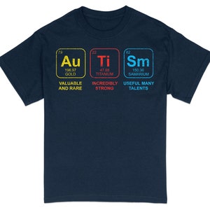 Autism Awareness Periodic Table Elements T-shirt, Gold Titanium ...