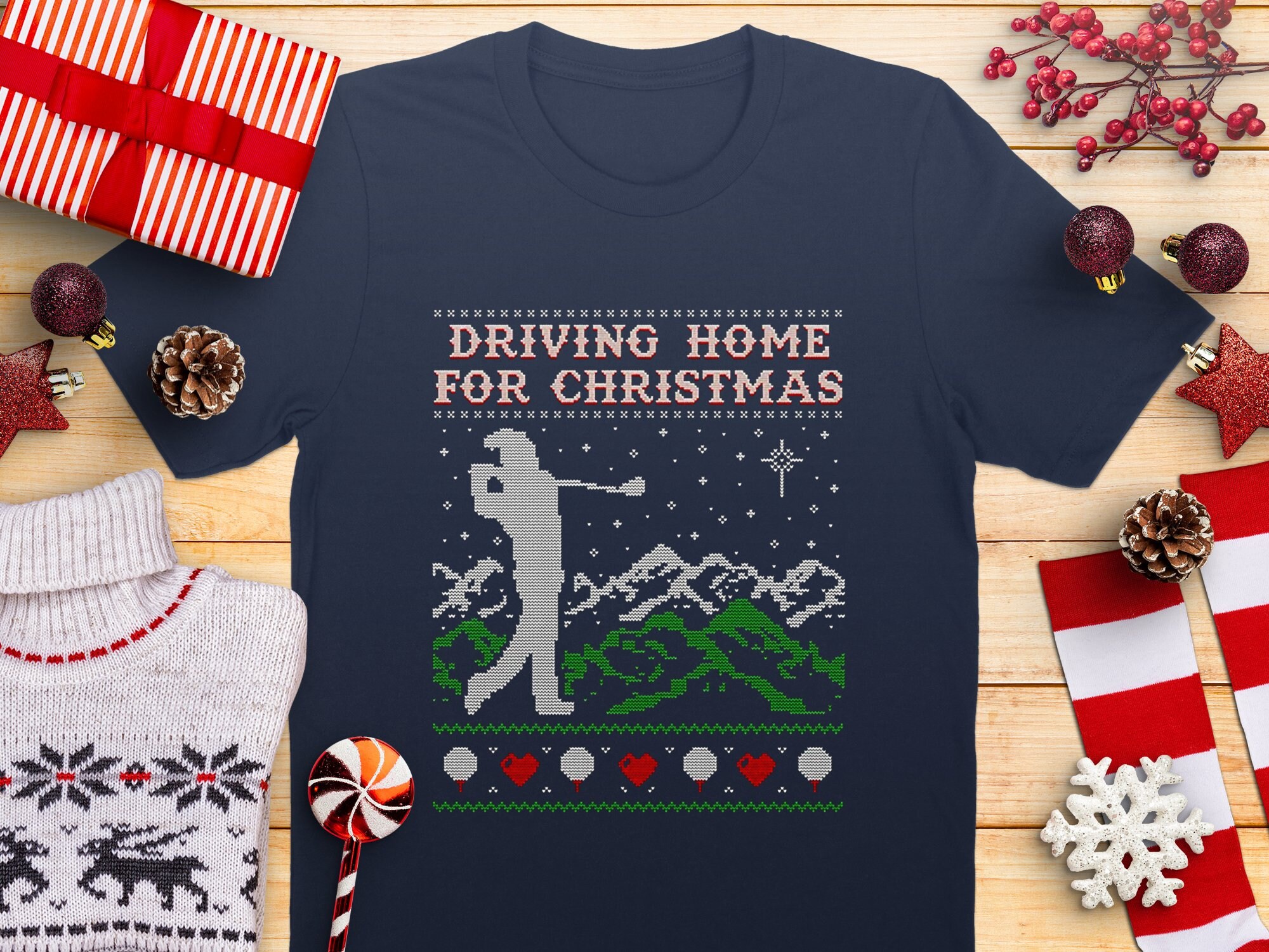 Driving Home for Christmas Golf T-shirt, Funny Holiday Tee, Ugly ...