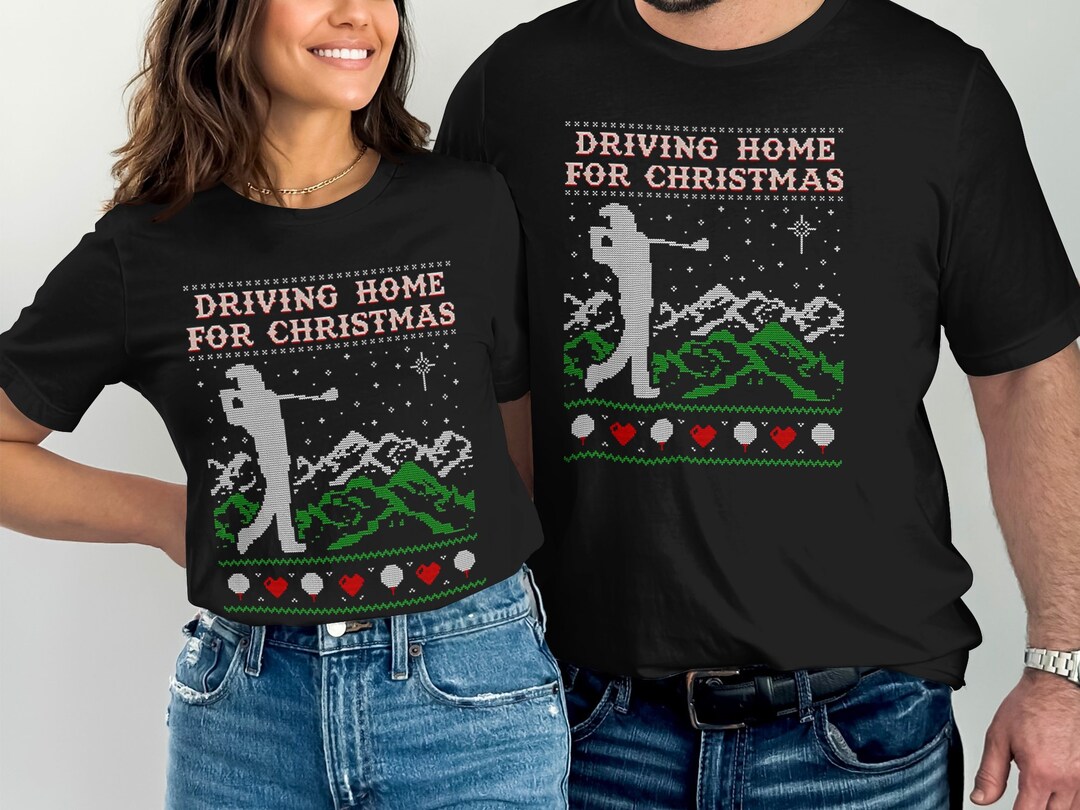 Driving Home for Christmas Golf T-shirt, Funny Holiday Tee, Ugly ...