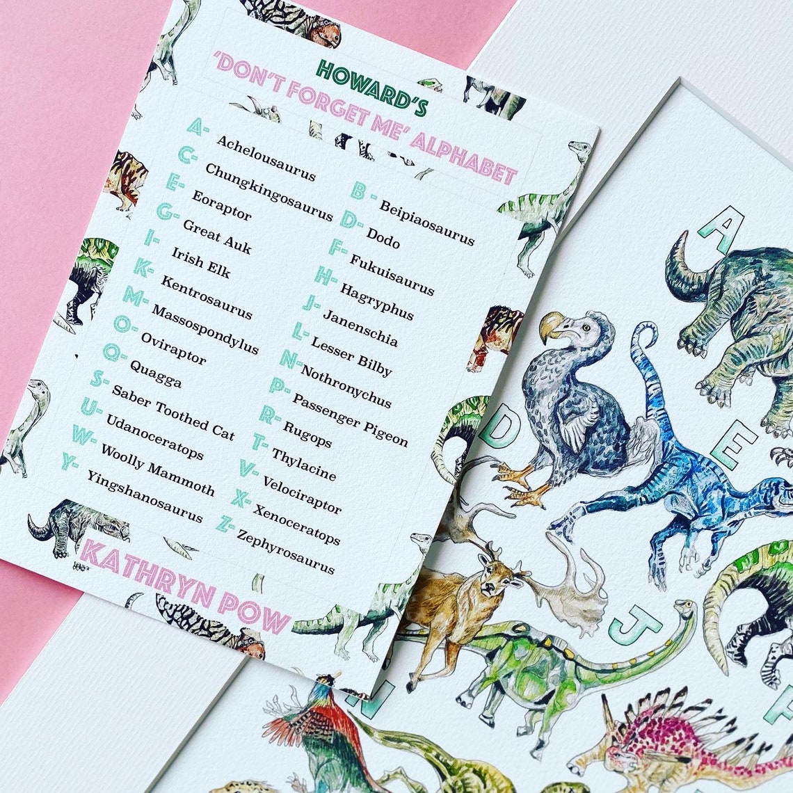 Dinosaur & Extinct Animals Alphabet Dinosaur Alphabet - Etsy