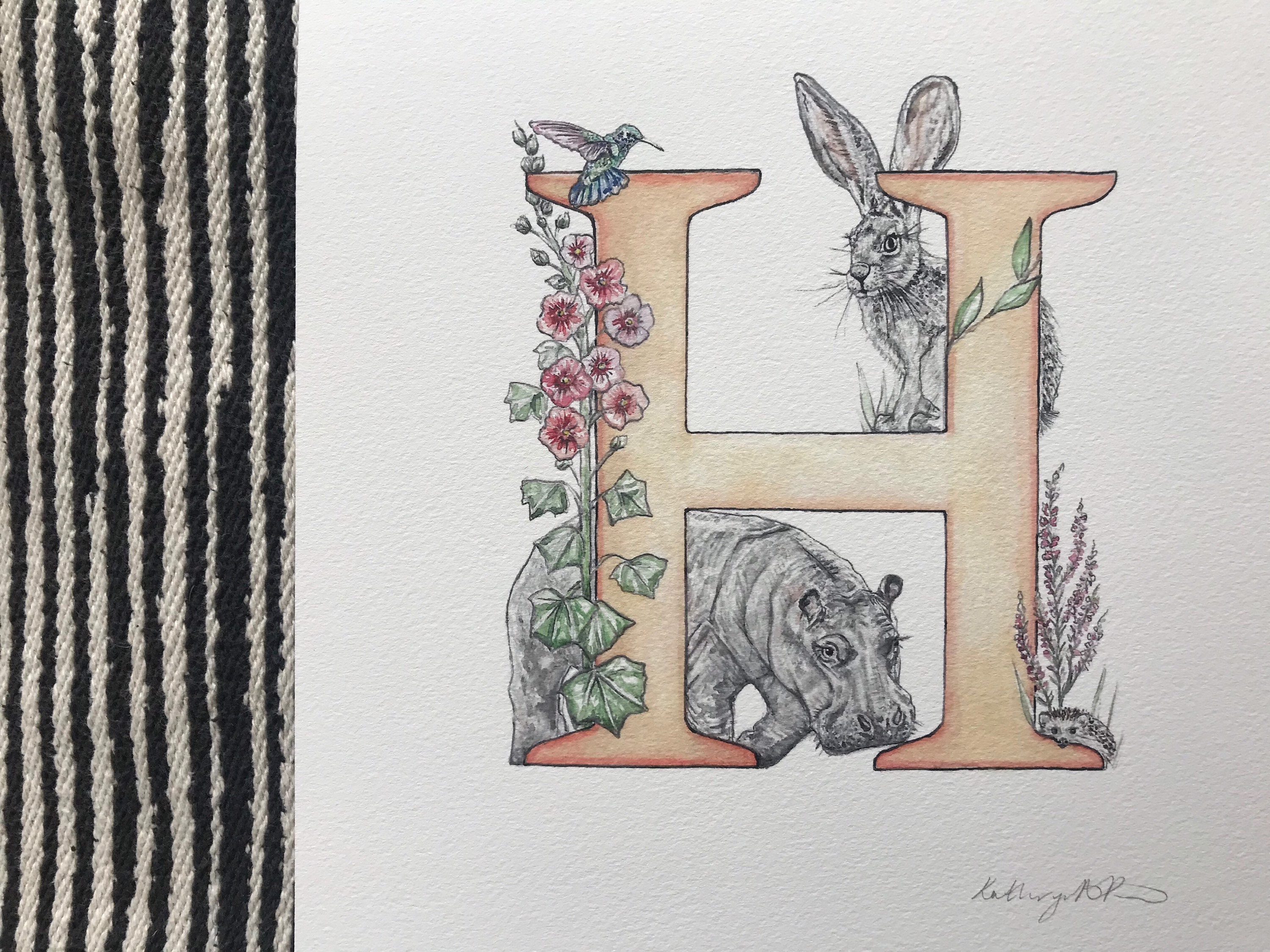 H Letter Print - Etsy