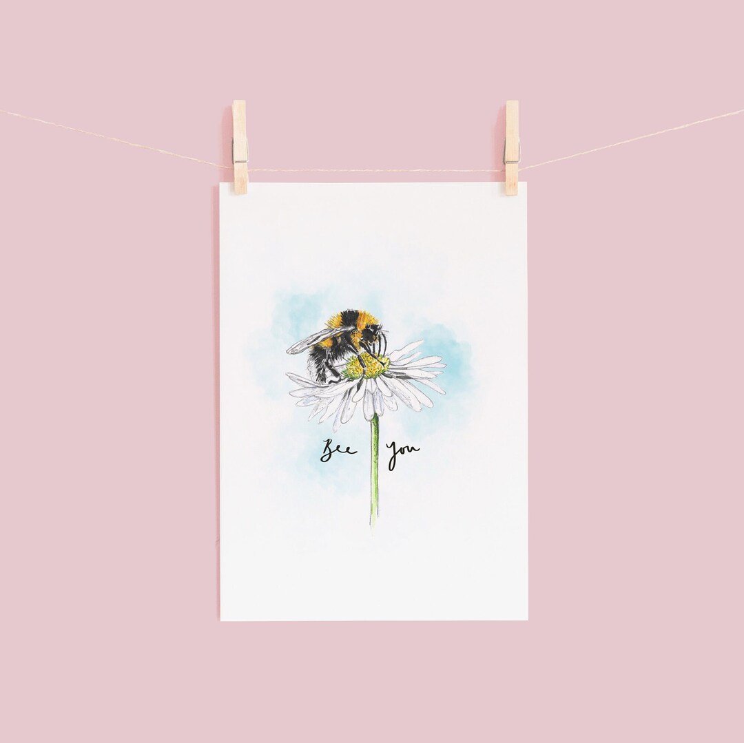 Bee You Bumble Bee Art Print - Etsy