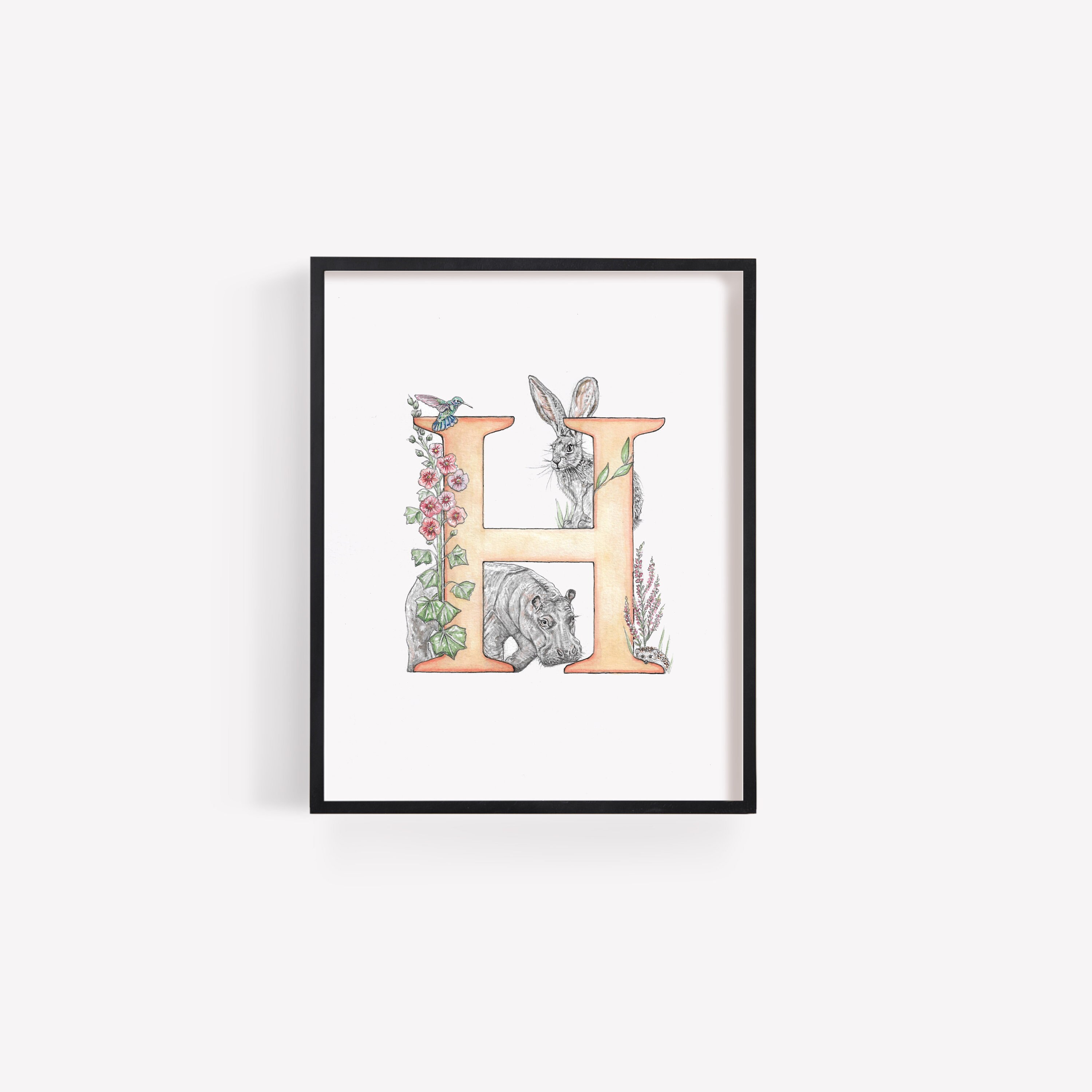 H Letter Print - Etsy