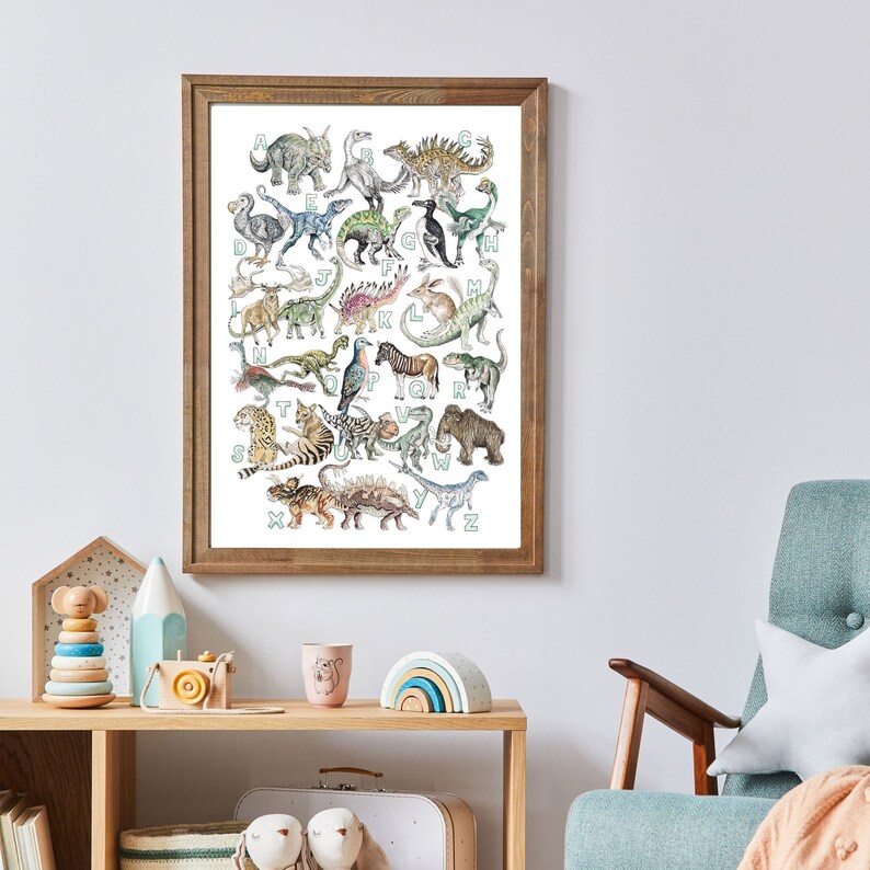 Dinosaur & Extinct Animals Alphabet Dinosaur Alphabet - Etsy