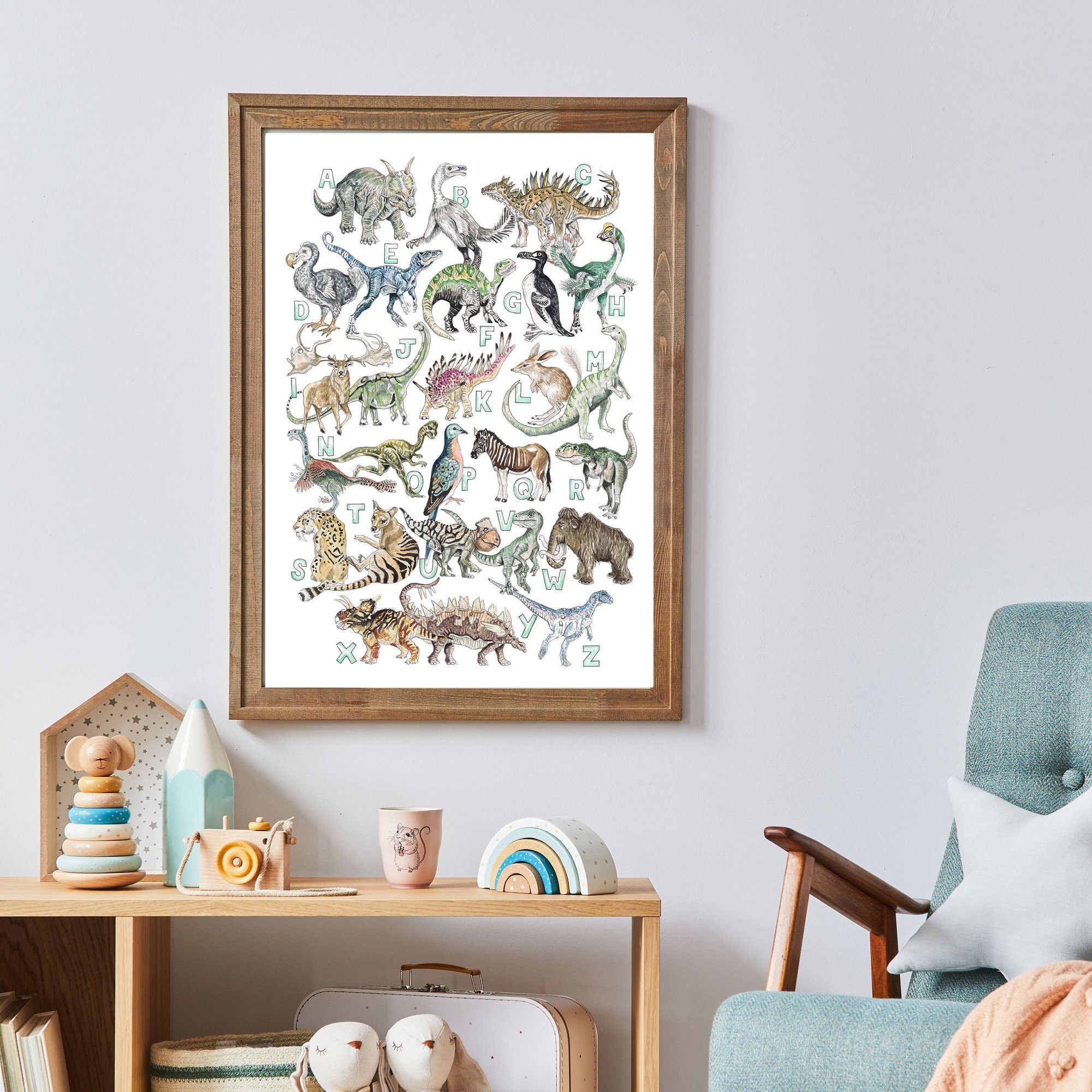 Dinosaur & Extinct Animals Alphabet Dinosaur Alphabet - Etsy