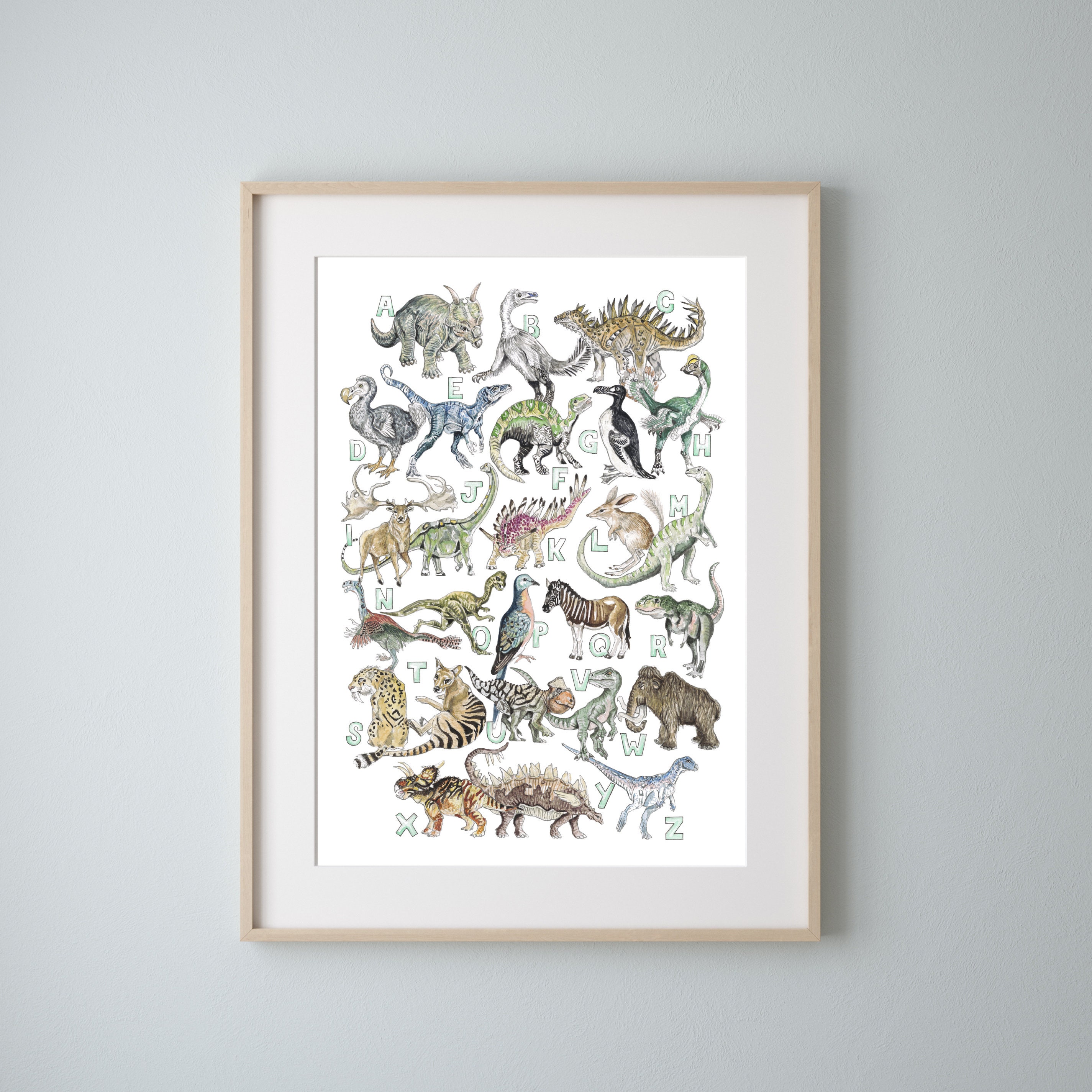 Dinosaur & Extinct Animals Alphabet Dinosaur Alphabet - Etsy