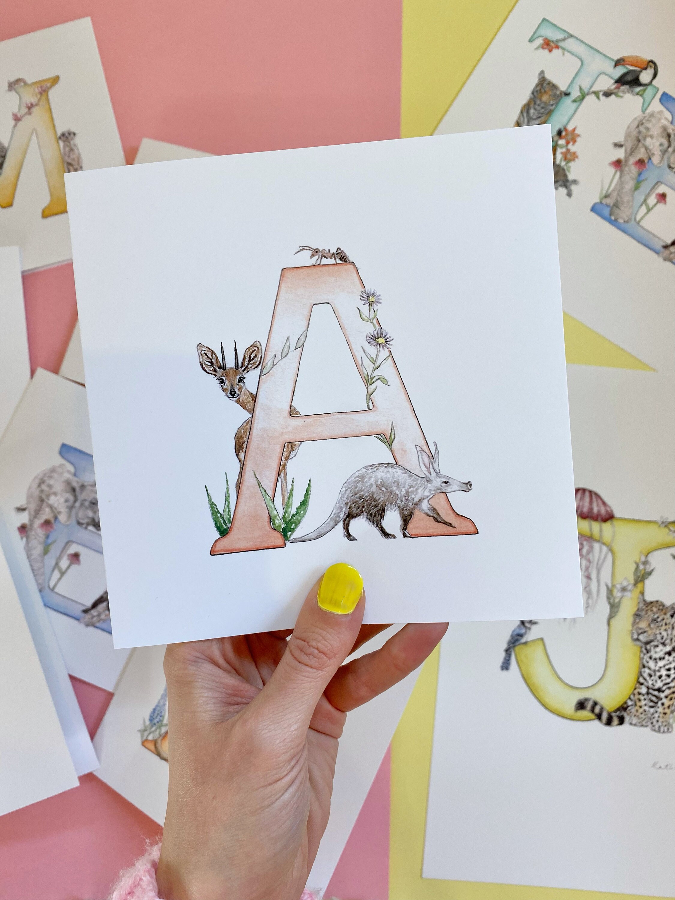 Alphabet Letter Greetings Card, Initial Cards, Letter Greetings Card ...