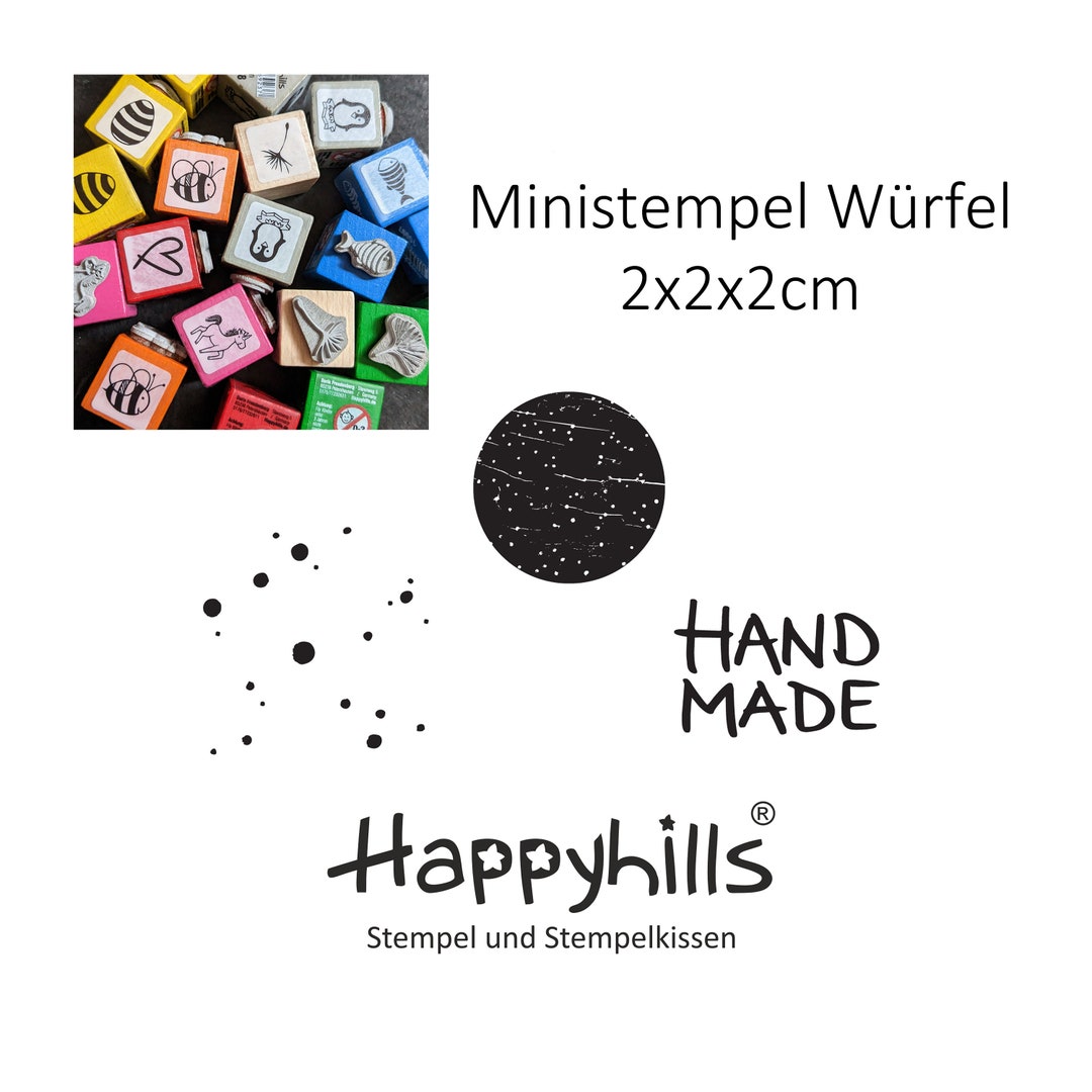 Mini Stamp Color Blobs, Dot, Handmade Individually or Set, 1.5 Cm ...