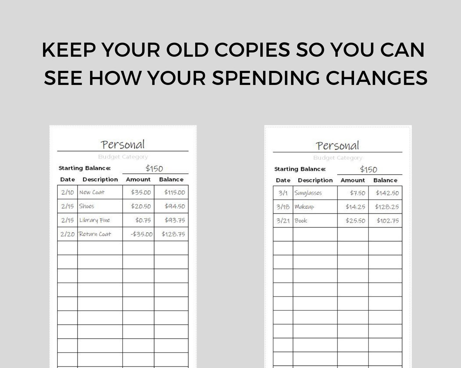 Cash Envelope System Inserts Printable Expense Tracker | Etsy