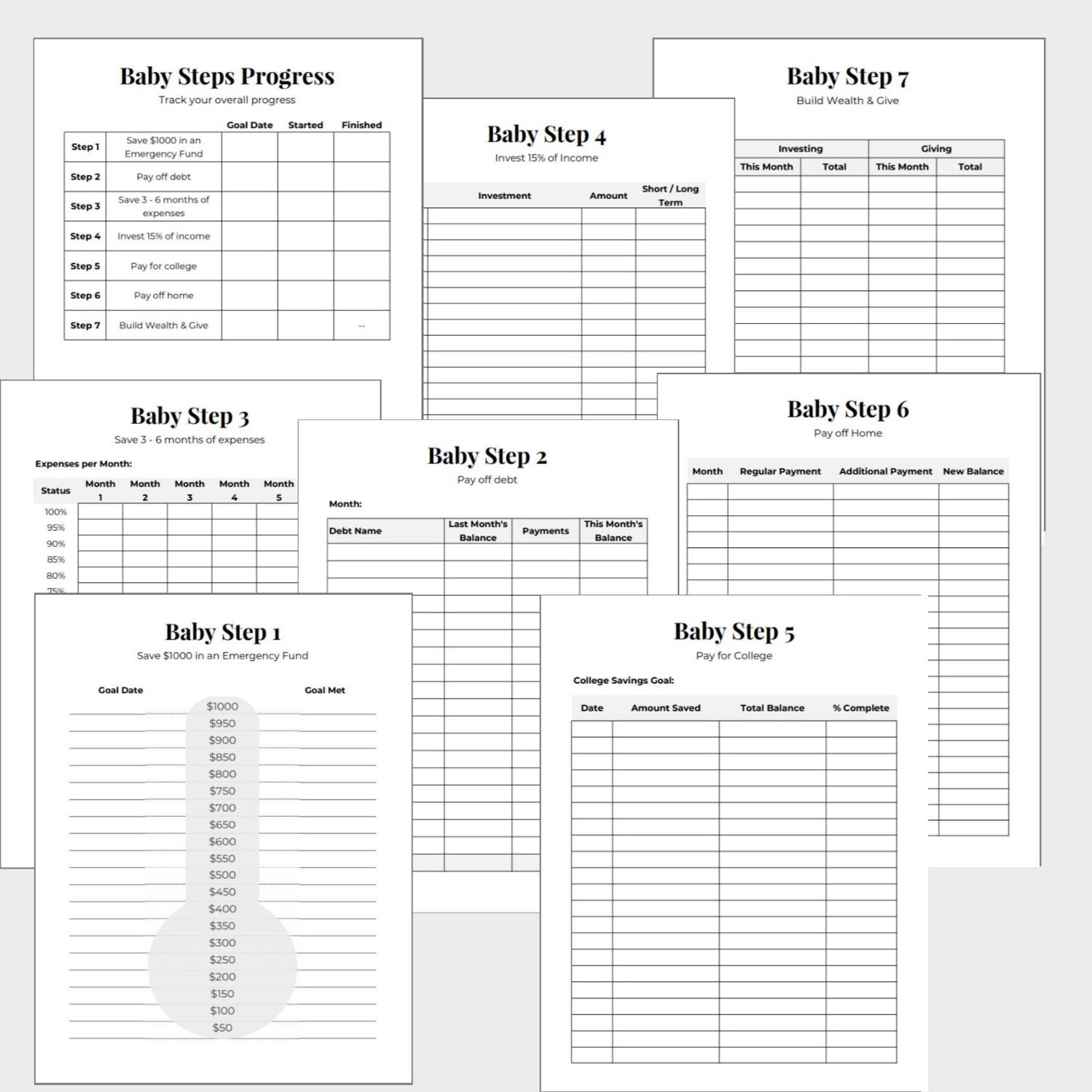 Baby Steps Progress Tracker Printable Planner Pages in A4 and - Etsy