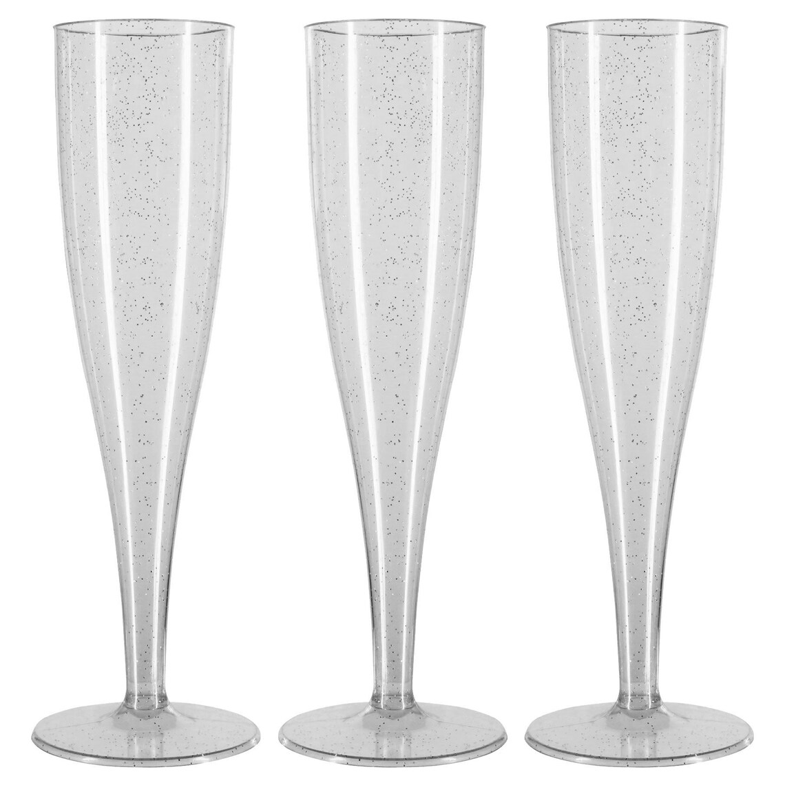 10 X Silver Glitter Prosecco Flutes 175ml Plastic Disposable - Etsy UK