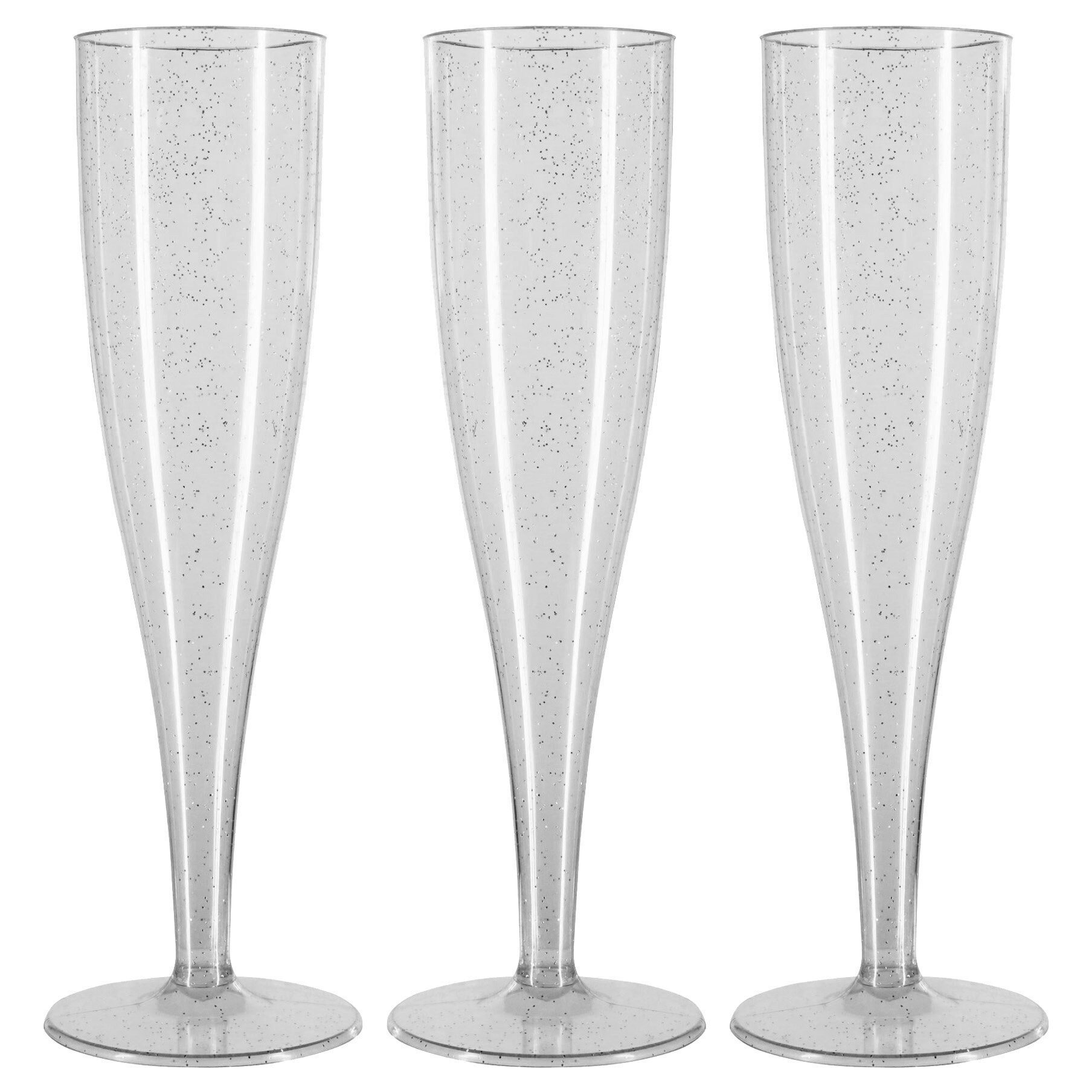 10 X Silver Glitter Prosecco Flutes 175ml Plastic Disposable - Etsy UK