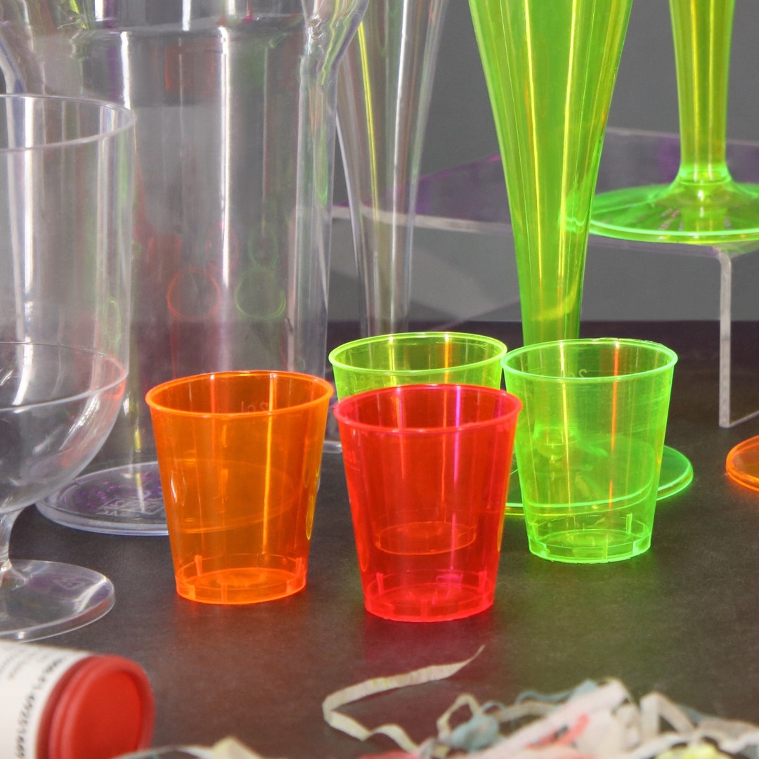 1296 X Plastic Disposable Neon Colour Shot Glasses Marked 3cl 30ml - Etsy