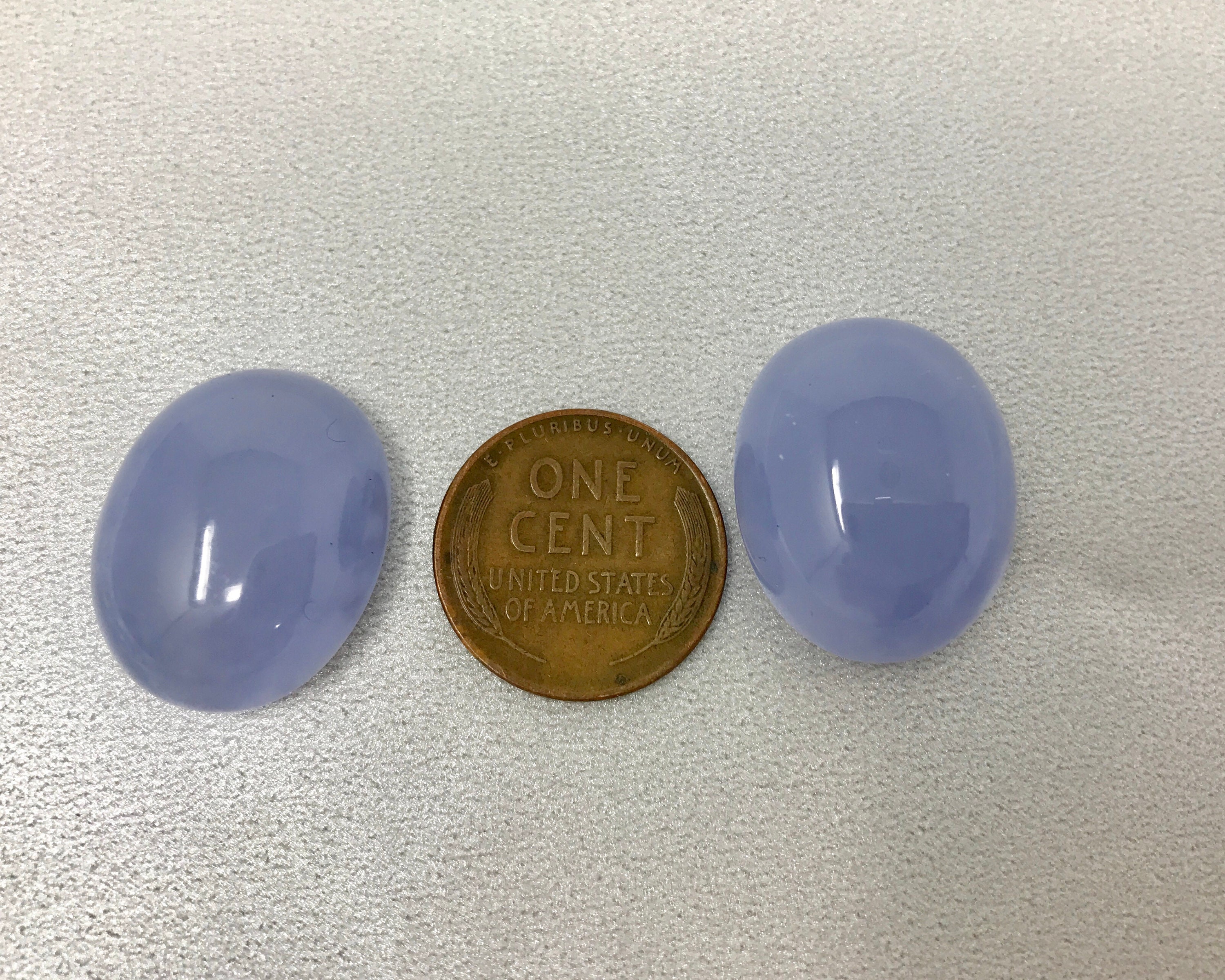 RARE BLUE CHALCEDONY Cabochon Pair Rare Gemstone Collector Gems Large ...