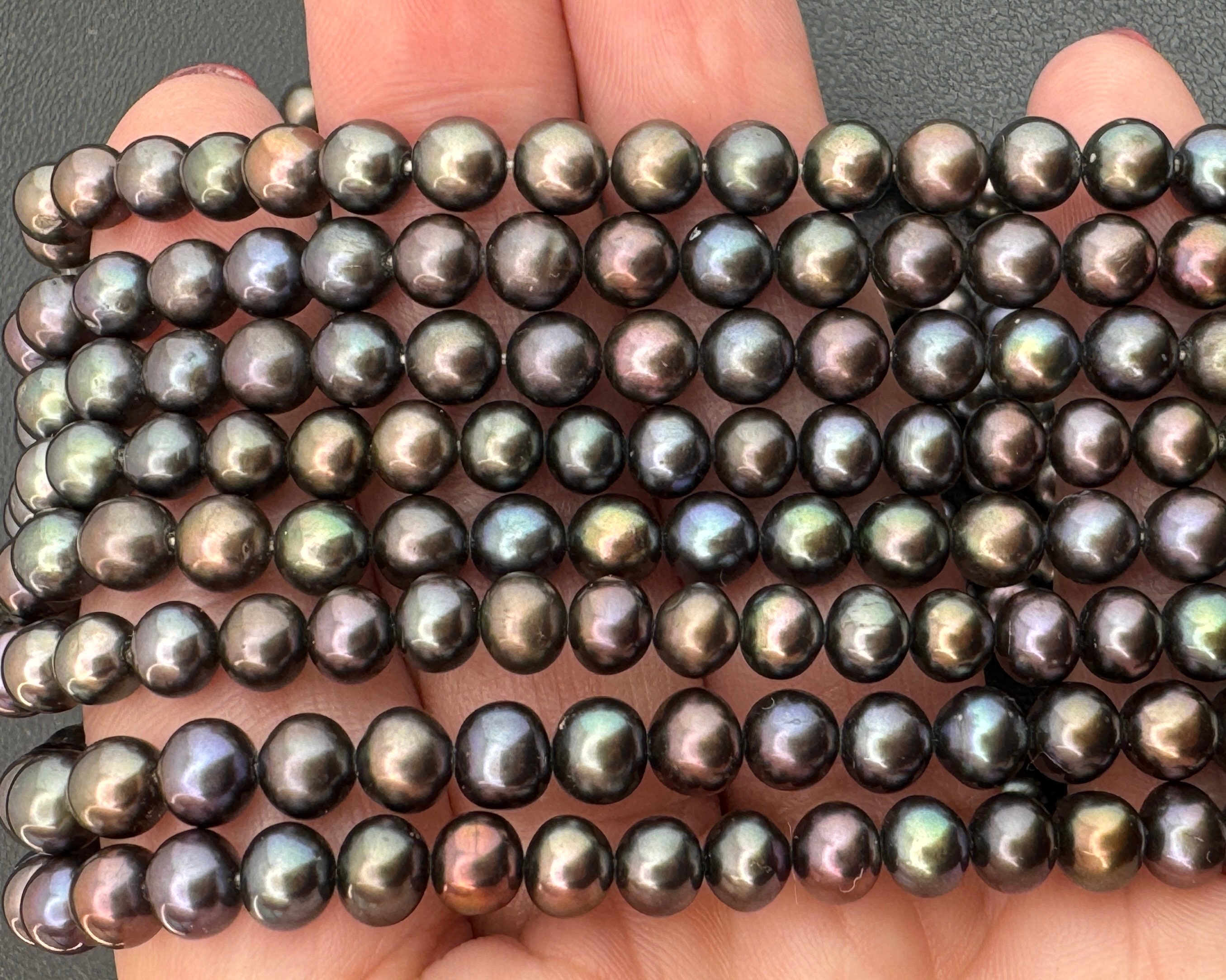 Freshwater Black Pearl Peacock Pearl Strand 5mm | 16" Strand Loose Well ...