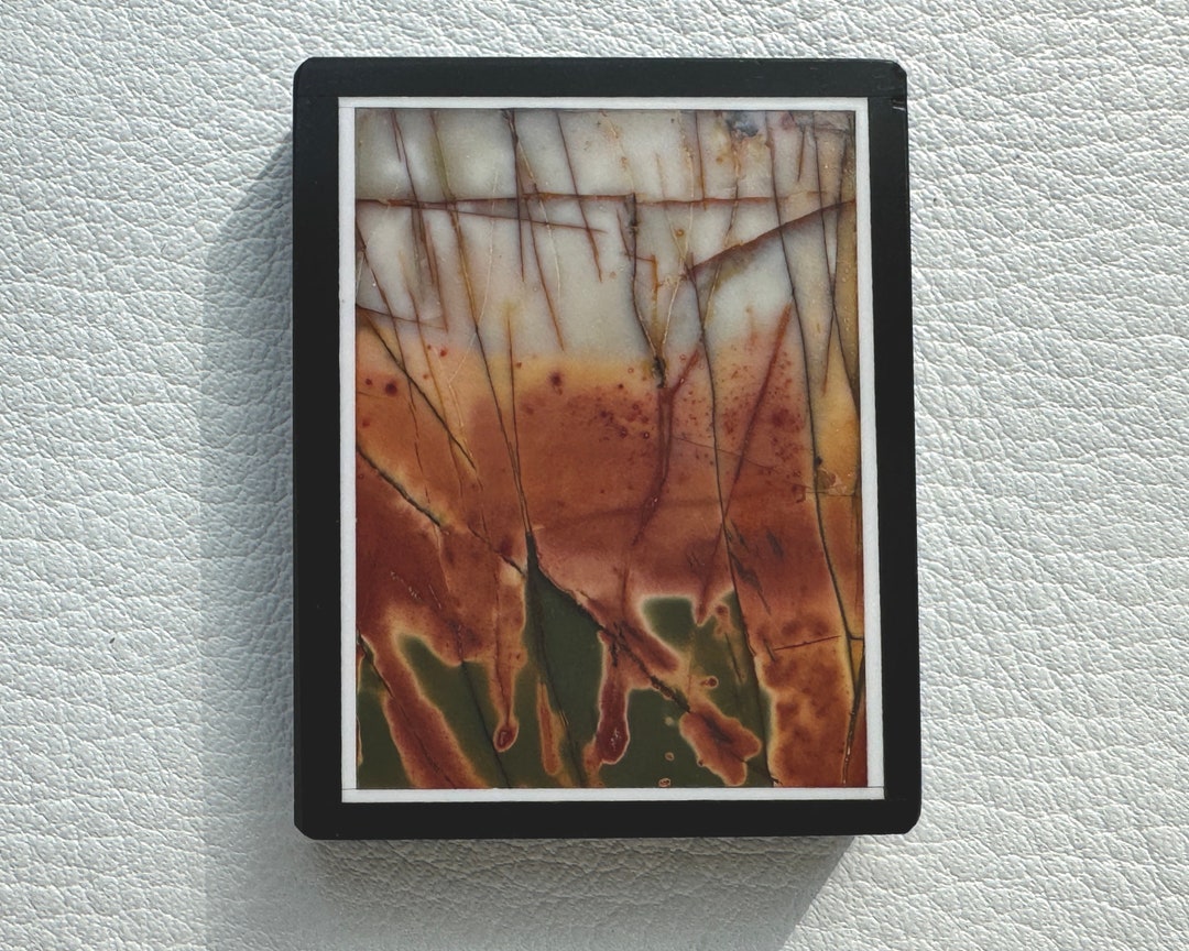 Exceptional Red Creek Jasper Intarsia Inlay Bead Side-to-side Slide ...