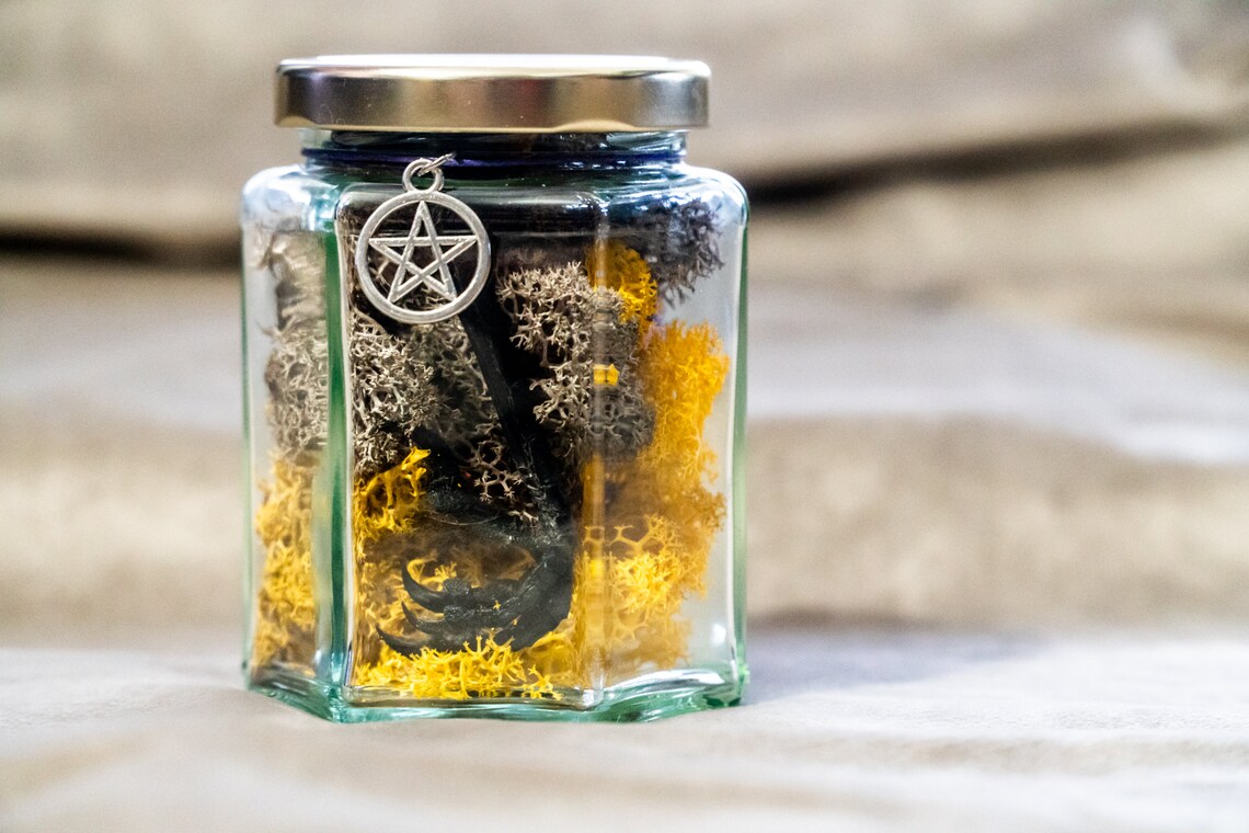 Crows Foot in a Glass Jar Display for Altar Spiritual - Etsy
