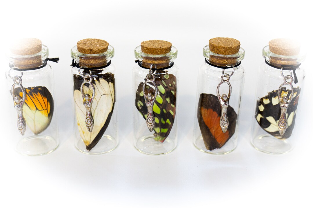 Butterfly Wing Vial: Wiccan Altar Ornament, Pagan Goth Decor - Etsy